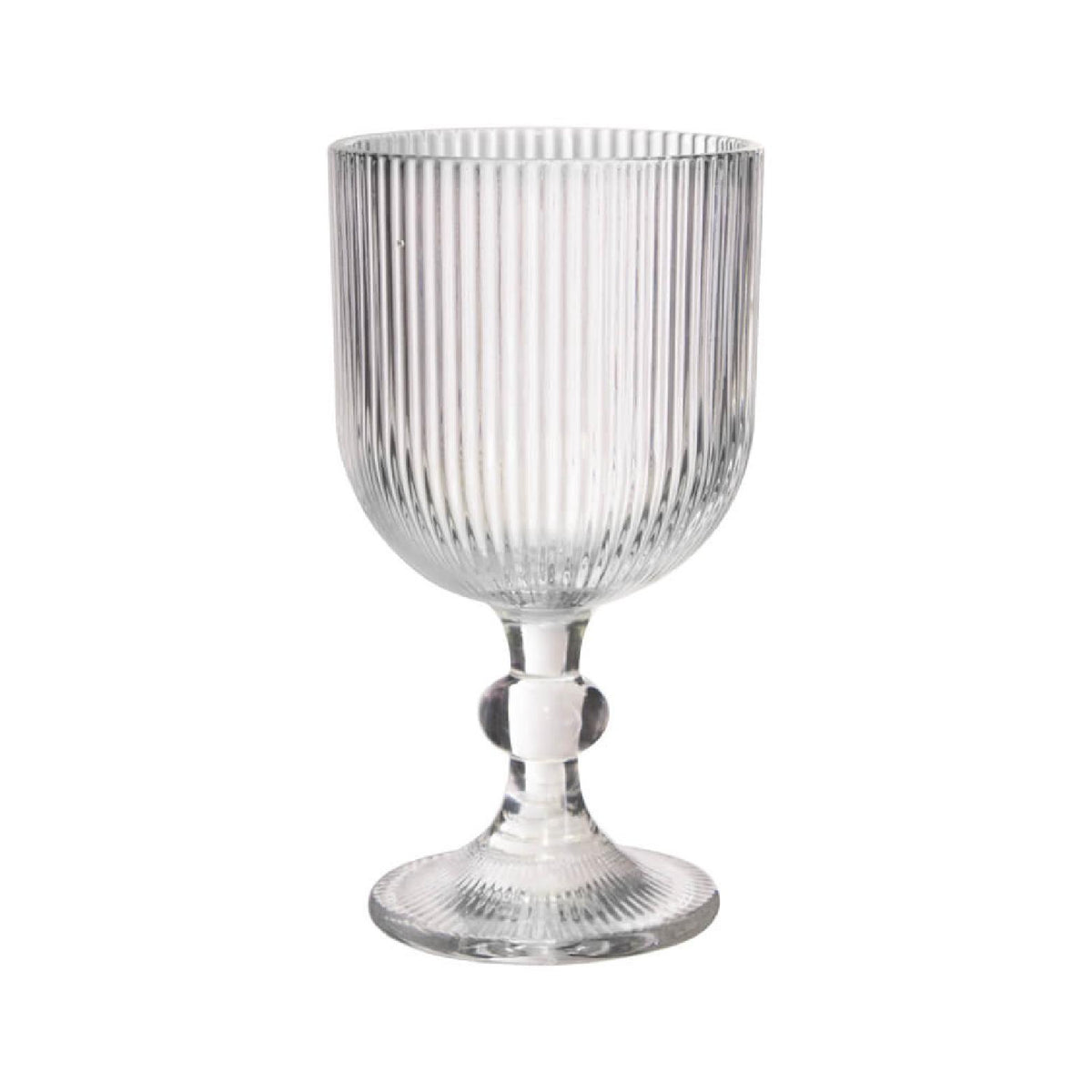 Clear Ribbed Wine Glass The Home Quarter