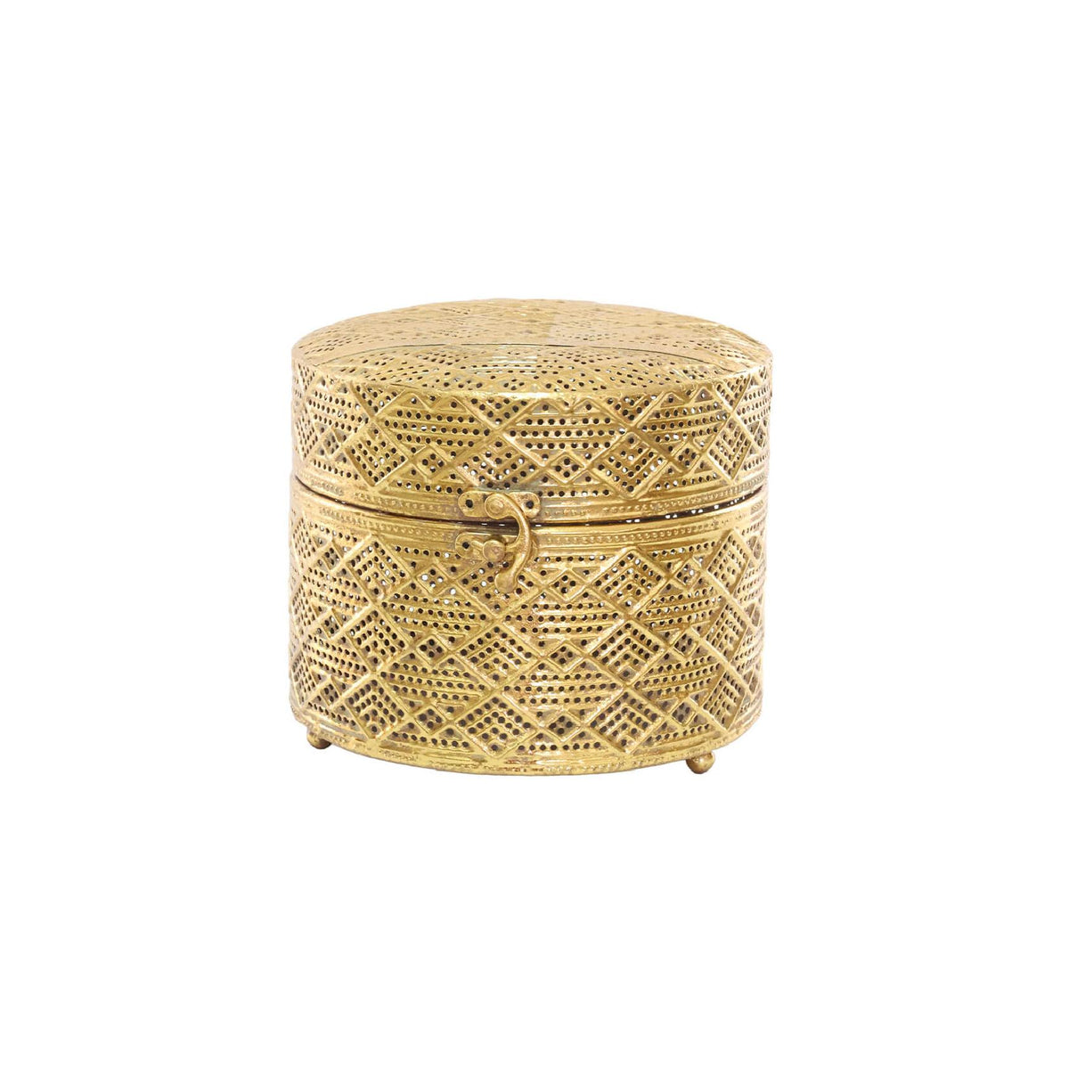 Gold Lattice Metal Trinket Box | Shop The Home Quarter Online