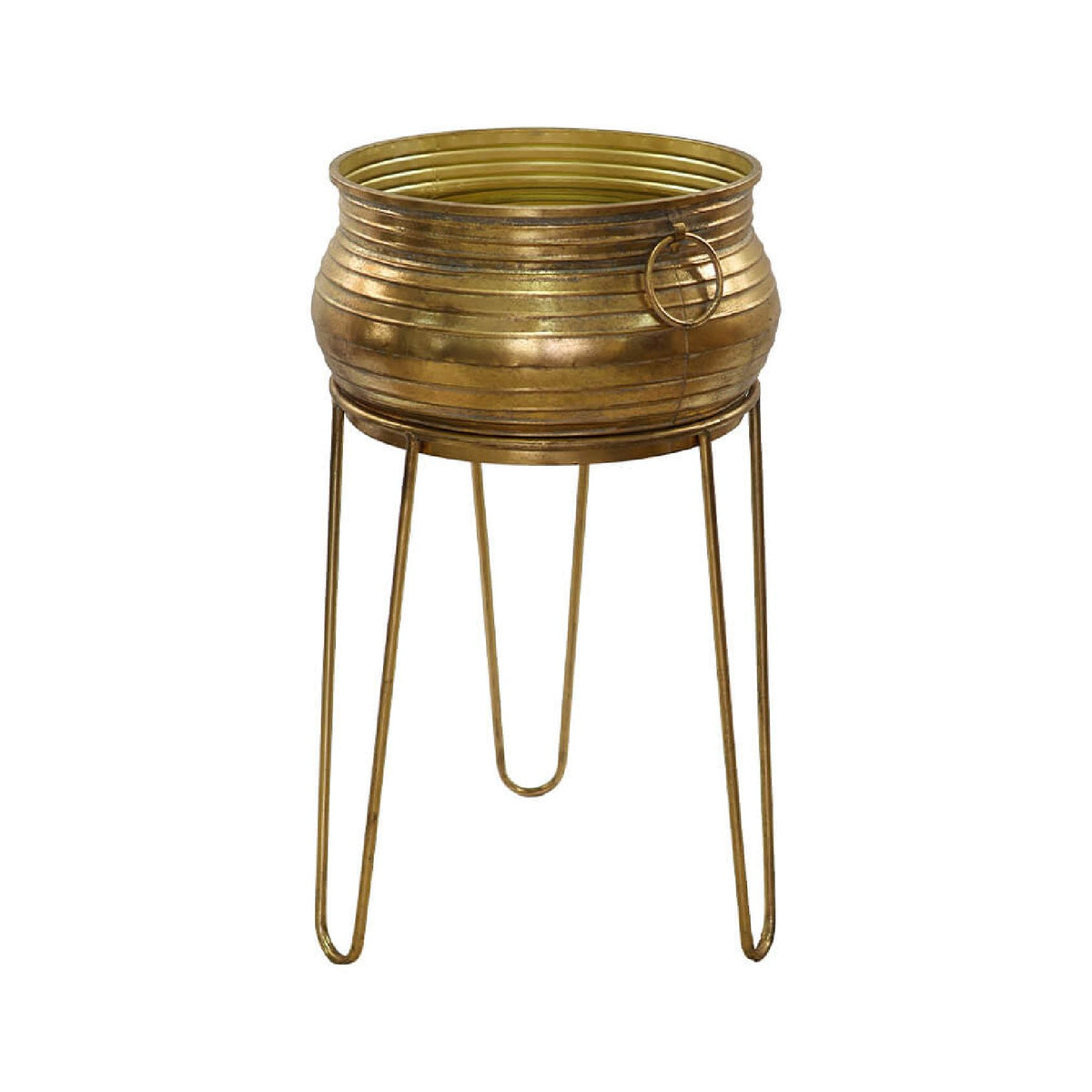 Handled Gold Plant Stand | The Home Quarter Online